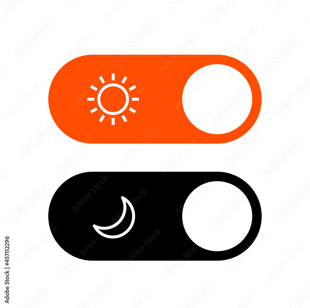 Day night mode switch ui button. Light dark mode slider theme Stock ...