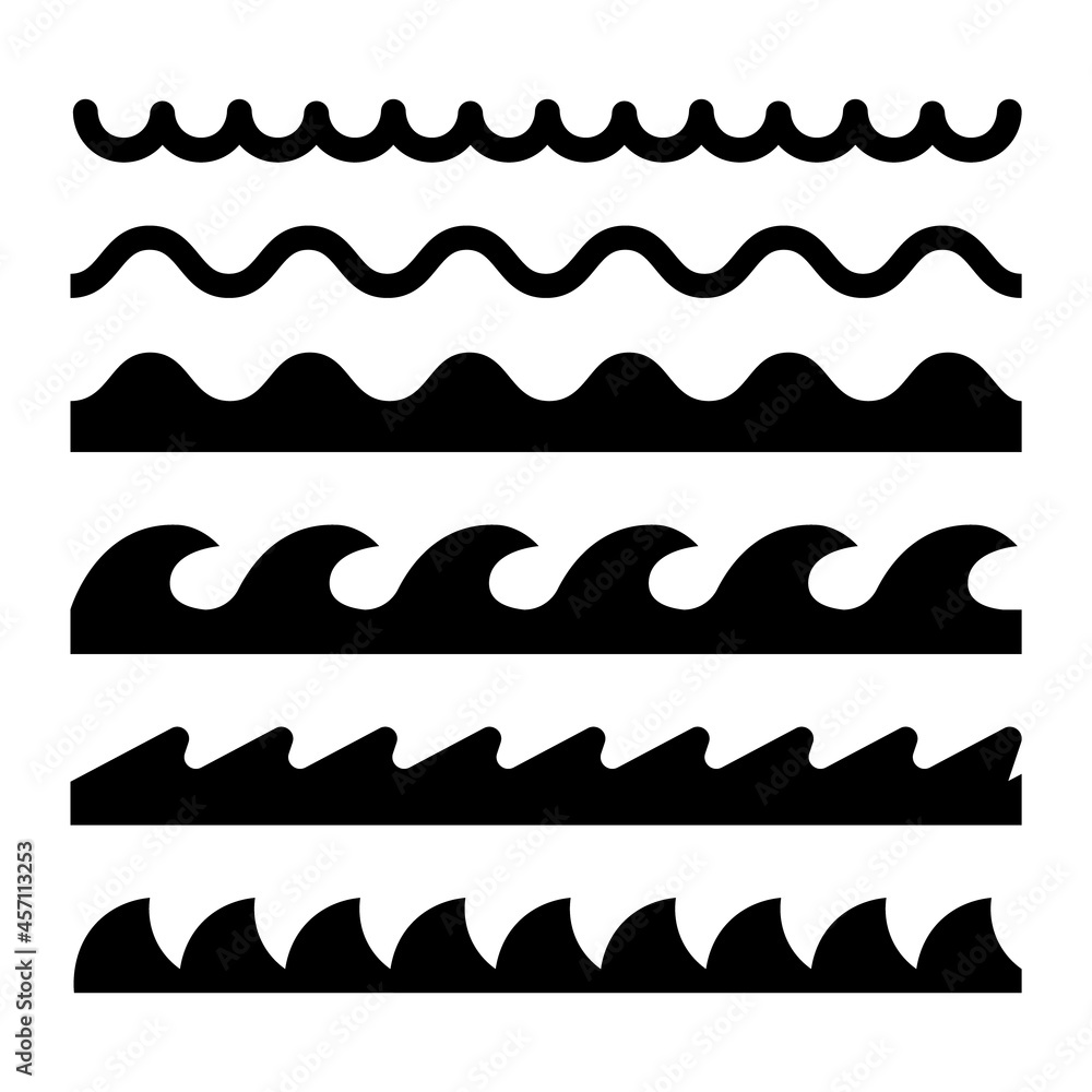 Wave icon vector line sea ocean logo water simple element illustration ...