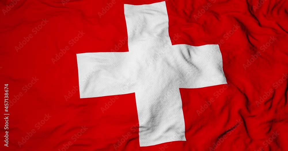 Full frame 3D animation of a Swiss flag waving. Stock Video | Adobe Stock