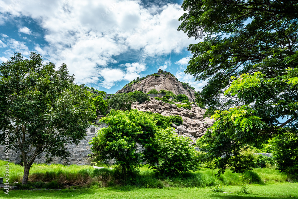Gingee Fort or Senji Fort in Tamil Nadu, India. It lies in Villupuram ...