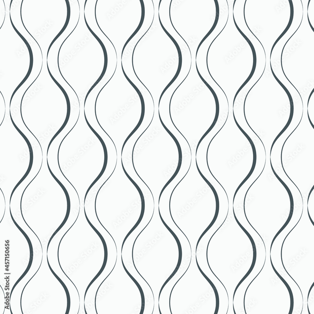 Linear vector pattern, repeating wavy line or curved line on vertical. Pattern is clean for ...