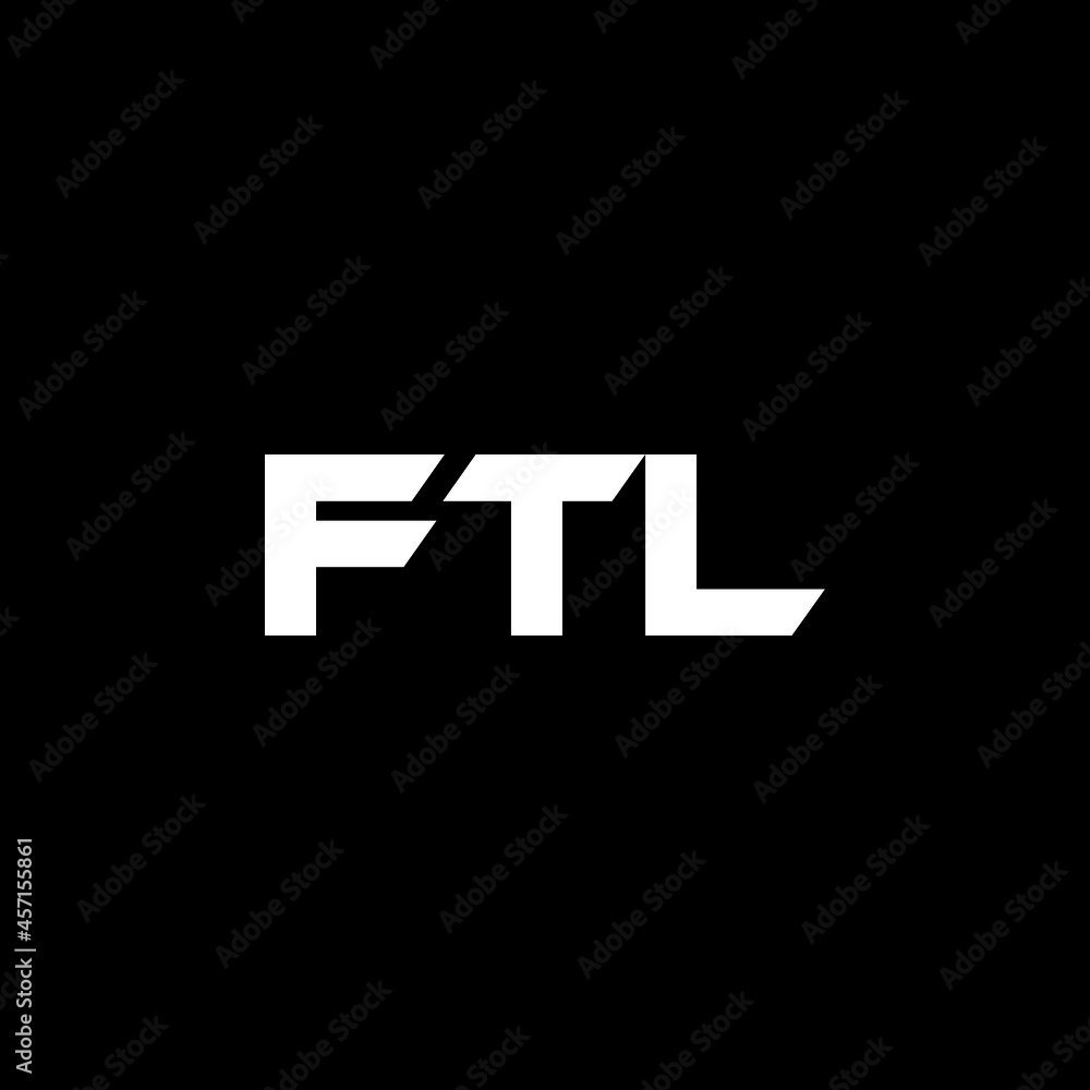FTL letter logo design with black background in illustrator, vector ...