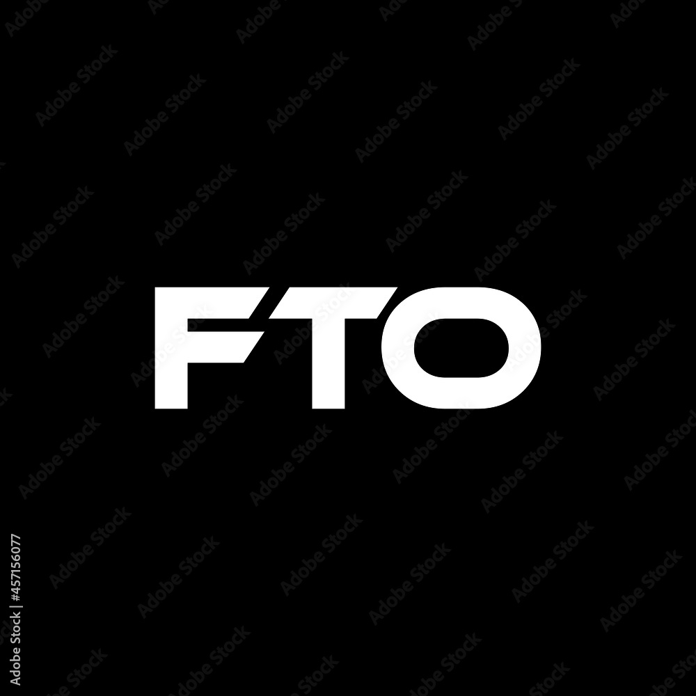 FTO letter logo design with black background in illustrator, vector ...