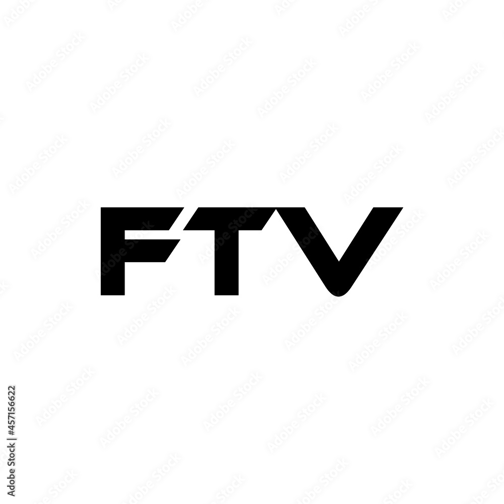 FTV letter logo design with white background in illustrator, vector ...