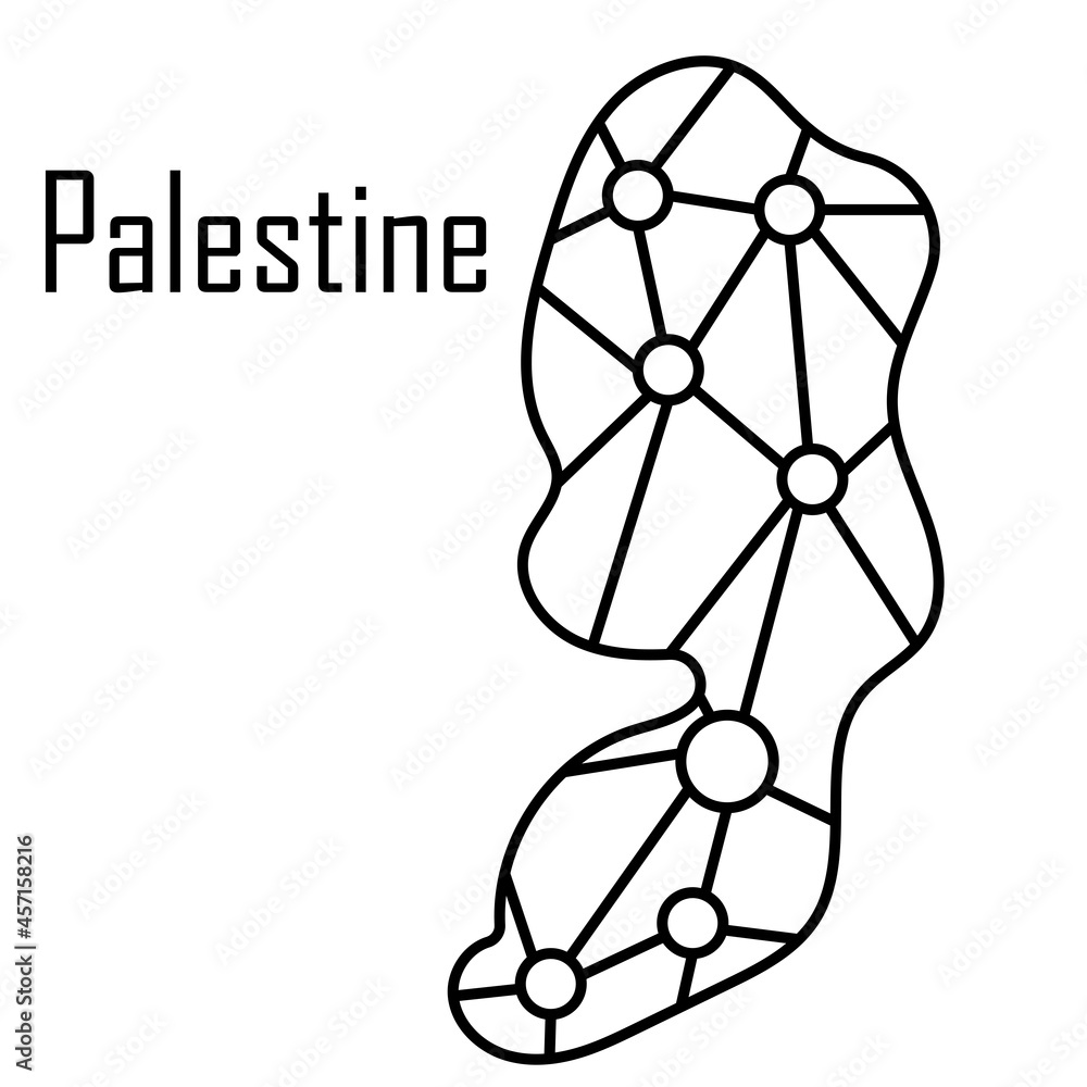 Palestine map icon, vector illustration in black isolated on white ...