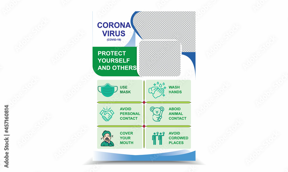 Covid flyer template design-vector, eps file free download Stock Vector ...