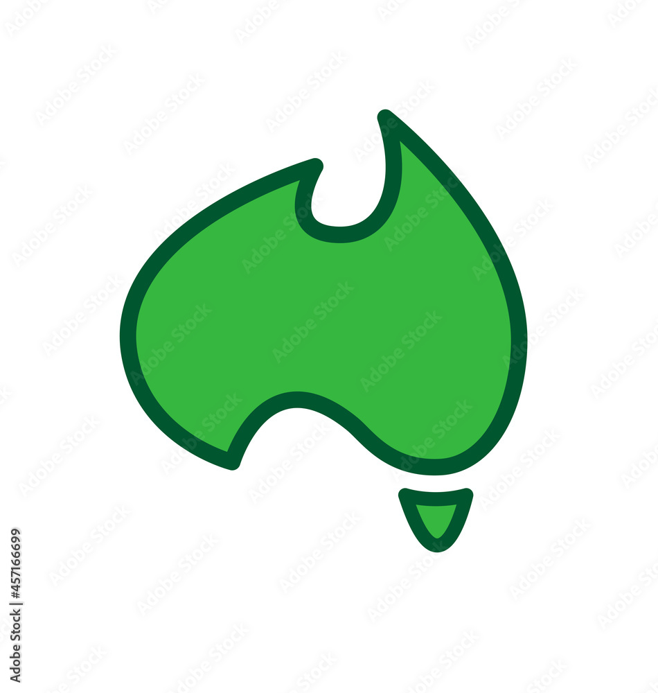 cute cartoon australia map stylised Stock Vector | Adobe Stock