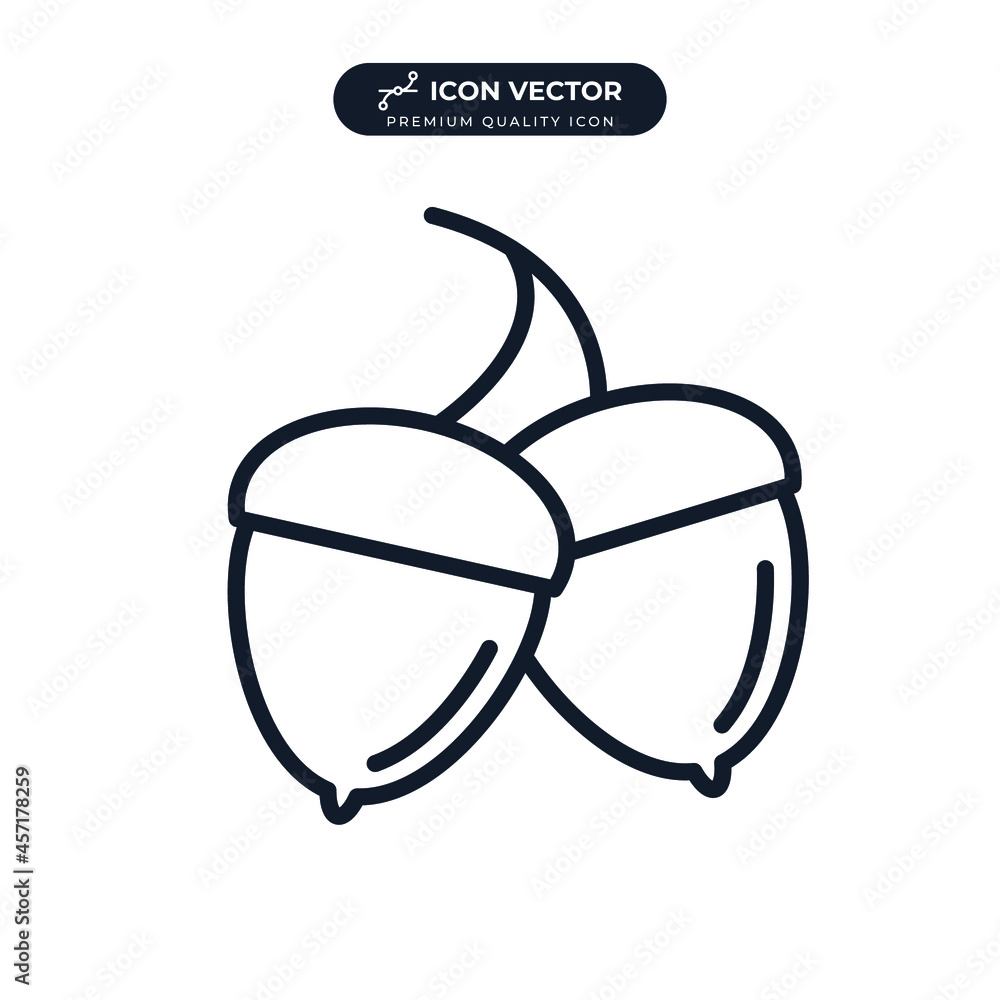 Acorn icon symbol template for graphic and web design collection logo ...