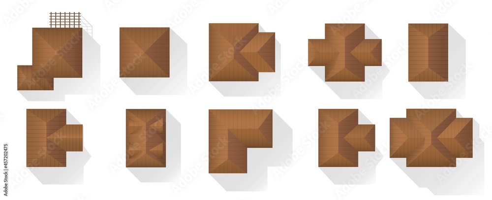 Isolated elements for design of cities plans. Objects to the map view ...