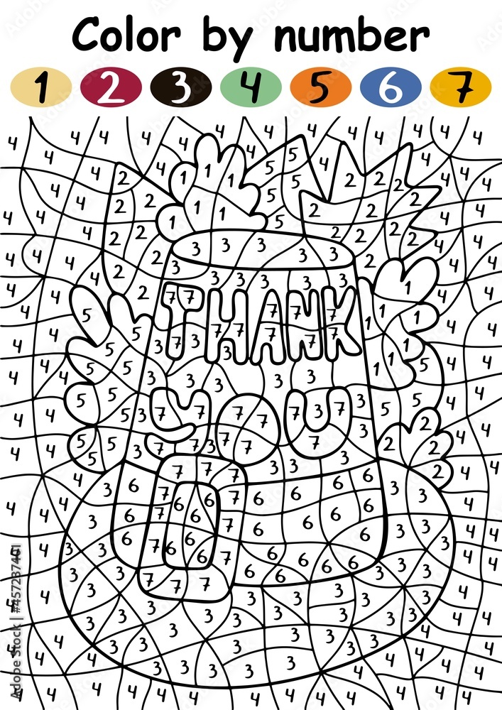 Happy Thanksgiving Color By Number
