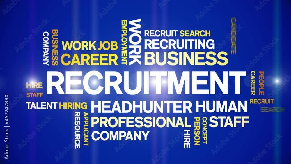 Recruitment Animated tag word cloud;text design animation kinetic ...
