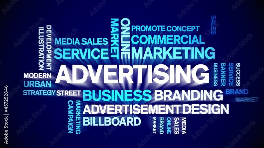 Advertising Animated tag word cloud;text design animation kinetic ...