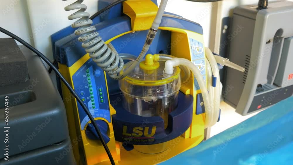 Laerdal portable suction unit (LSU) inside the emergency medical ...