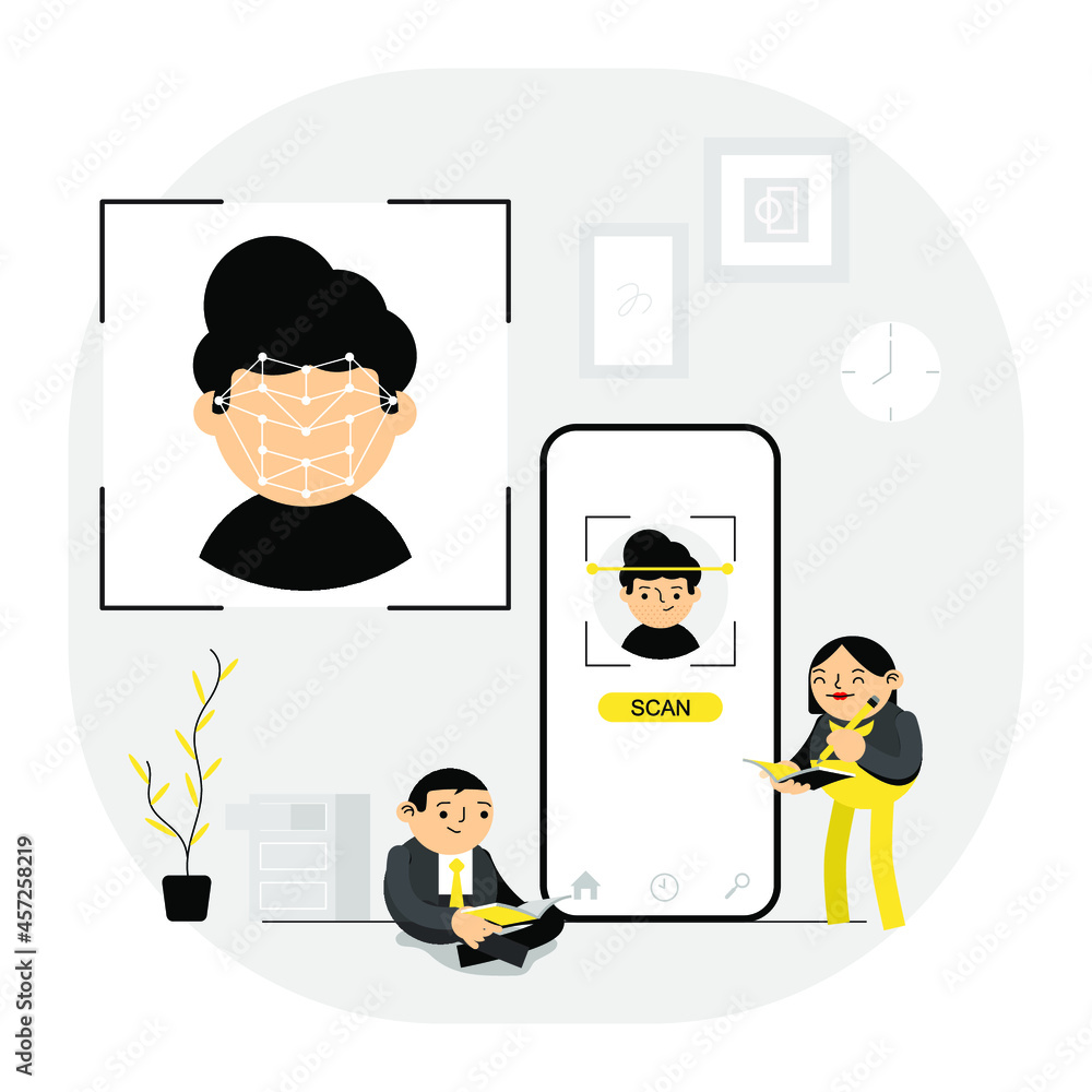 Take note of facial scan information Stock Vector | Adobe Stock