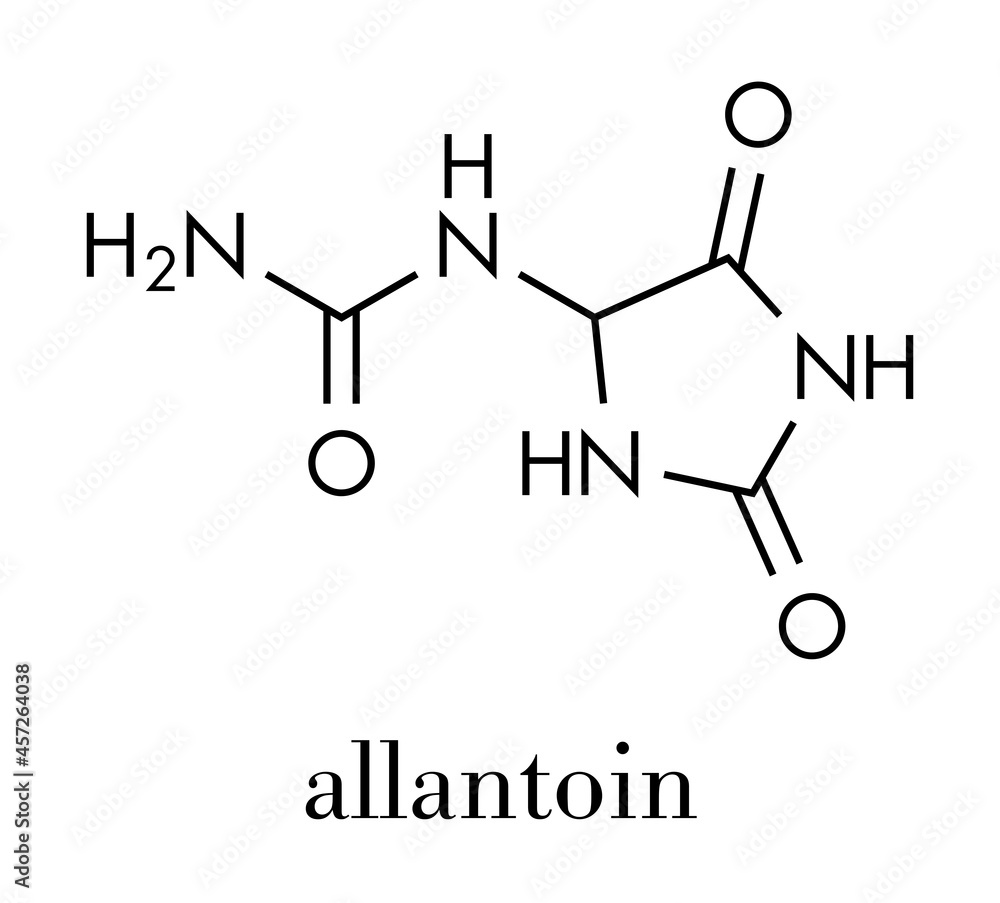 Allantoin molecule. Often used in cosmetics. Skeletal formula. Stock ...
