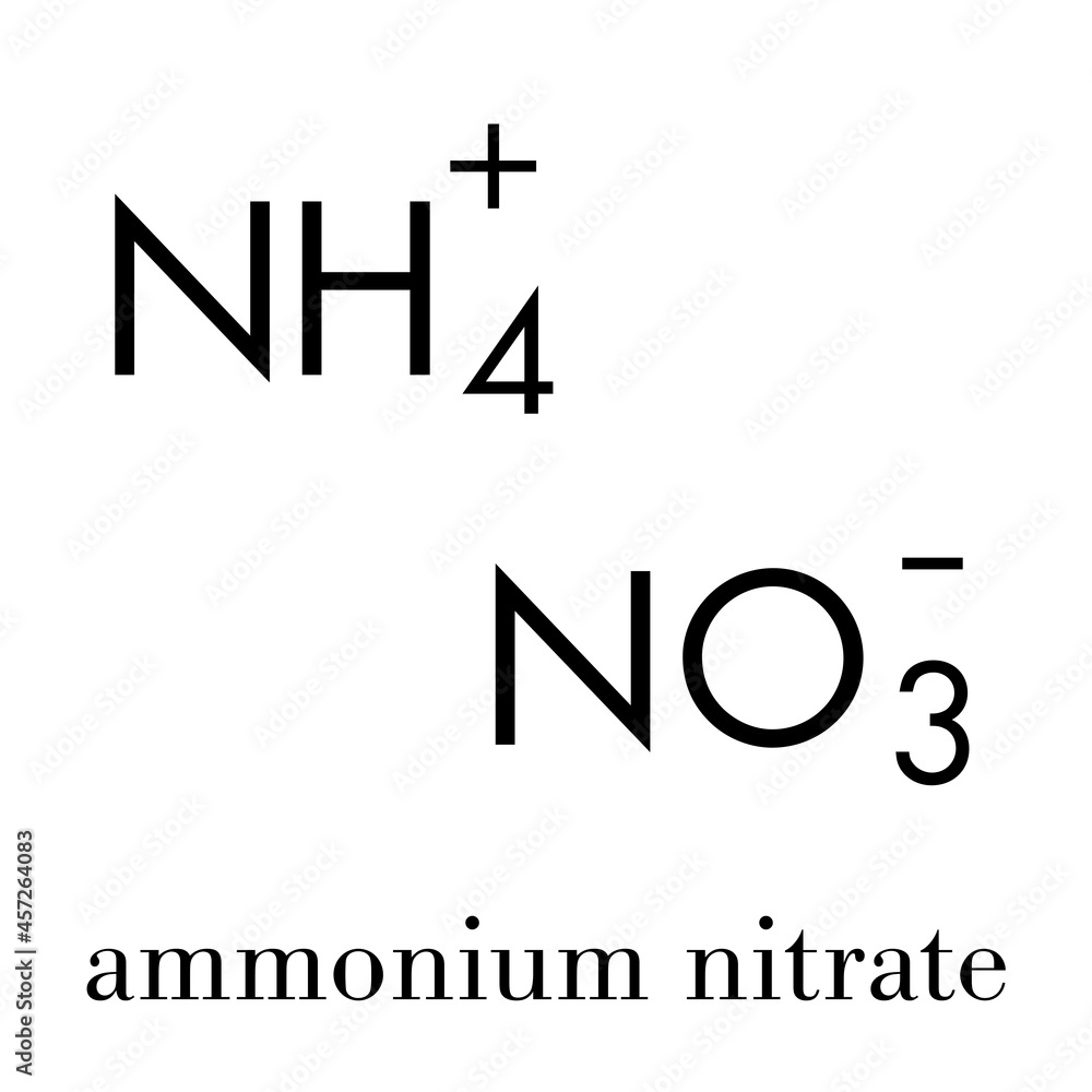 Ammonium nitrate, chemical structure. Skeletal formula. Stock Vector ...