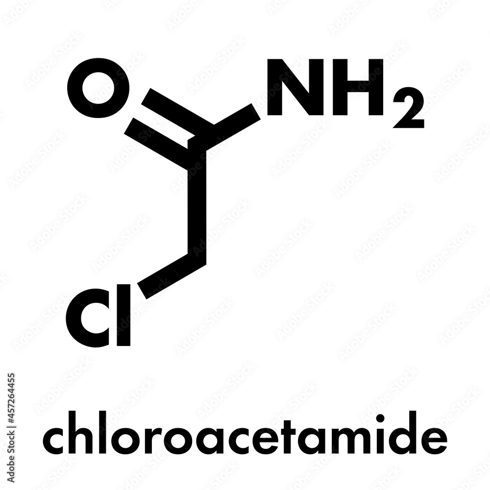 Chloroacetamide preservative molecule. Skeletal formula. Stock Vector ...