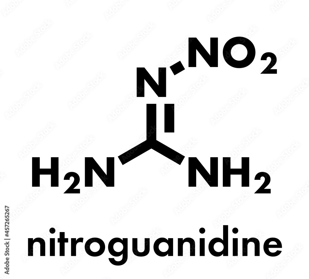 Nitroguanidine explosive molecule. Skeletal formula. Stock Vector ...