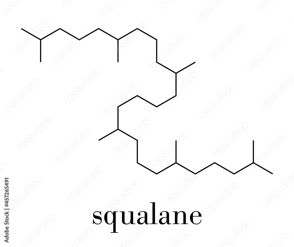 Vecteur Stock Squalane molecule. Saturated compound, derived from ...