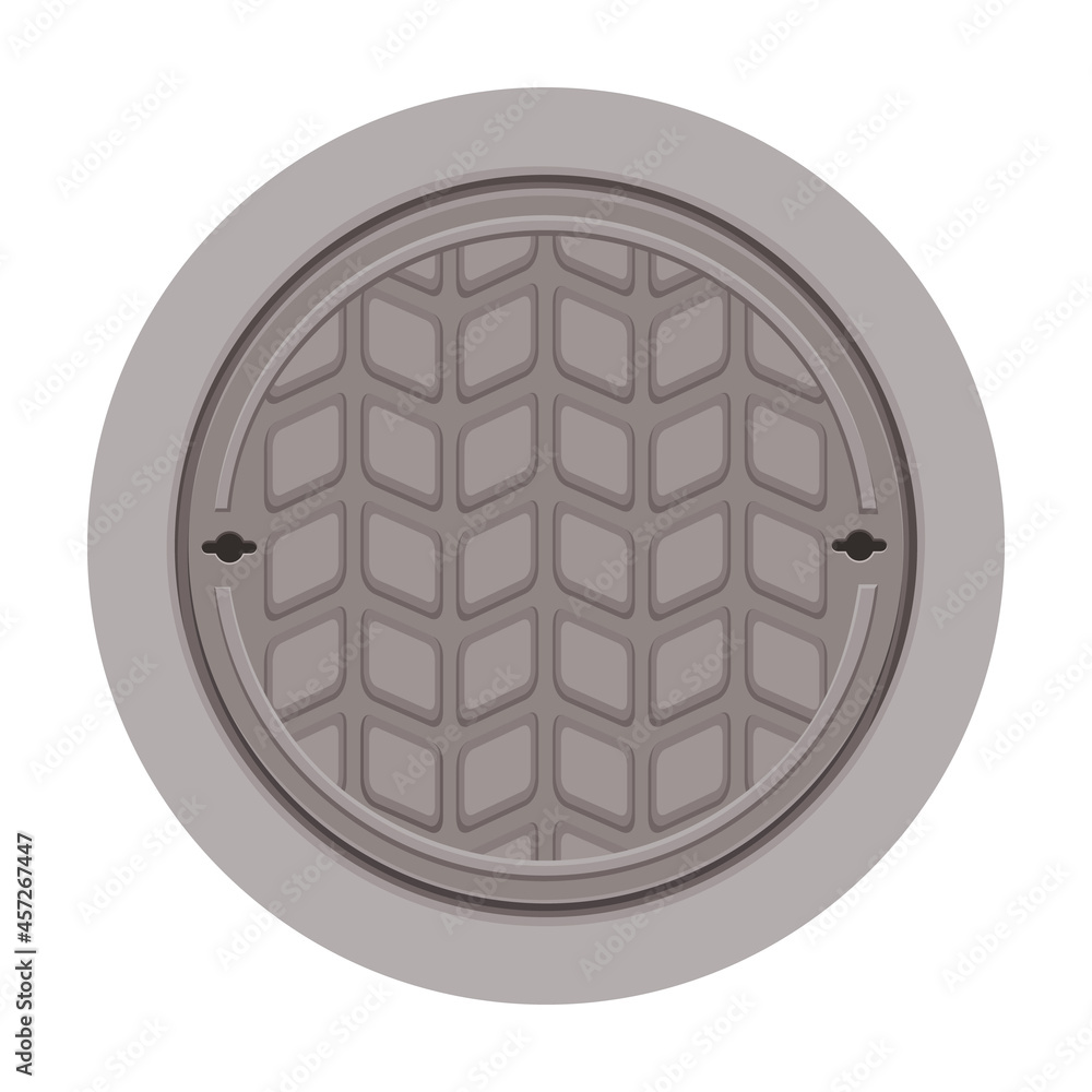 Manhole sewer vector cartoon icon. Vector illustration hatch street on ...