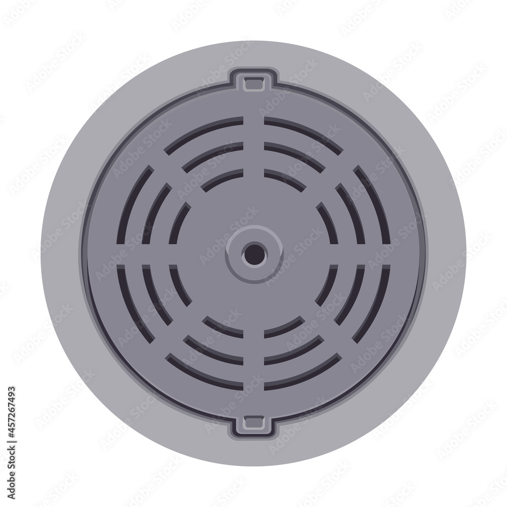 Manhole sewer vector cartoon icon. Vector illustration hatch street on ...