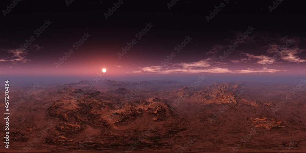 Mars, HDRI, environment map , Round panorama, spherical panorama ...