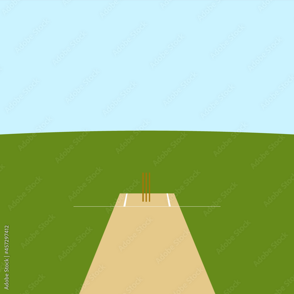 A conceptual illustration of a cricket playground for the internationel ...