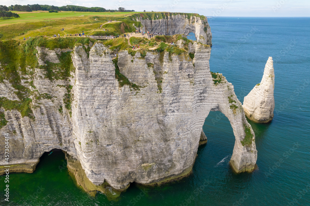 Etretat cliffs aerial shot Stock Photo | Adobe Stock