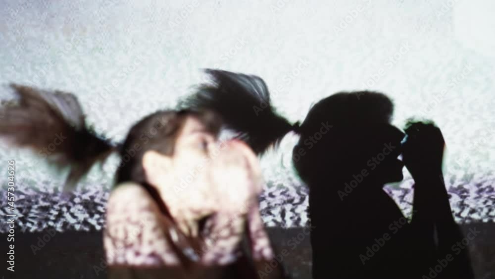 Retro horror. Nightmare fear. Paranoia anxiety. Phobia problem ...