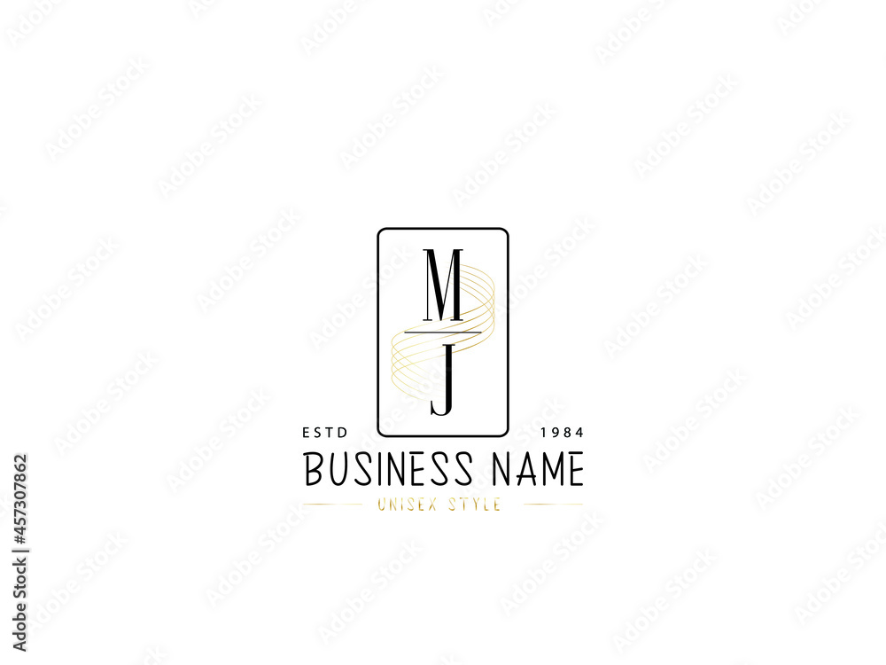 Letter MJ Logo, Minimal mj logo icon design for wedding, fashion ...