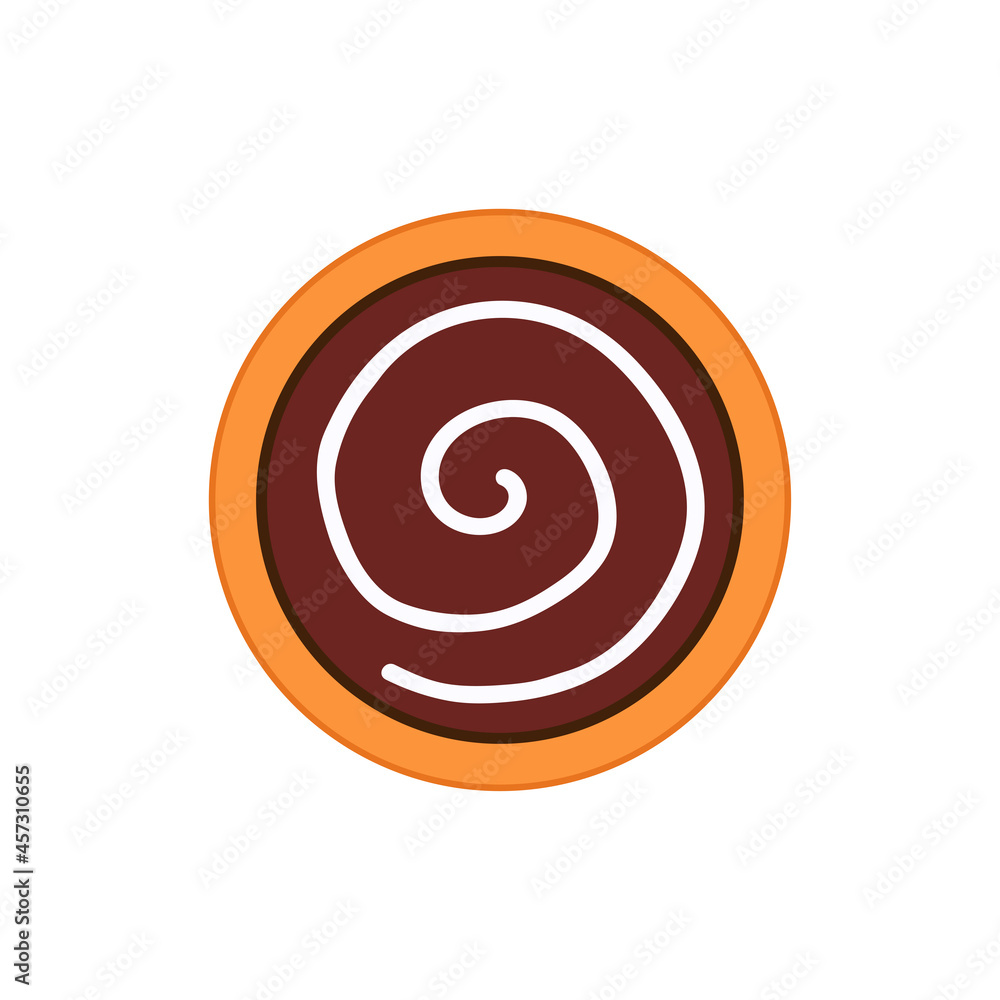 Cinnamon Roll logo. Cinnamon Roll cartoon vector. Cinnamon Roll on ...