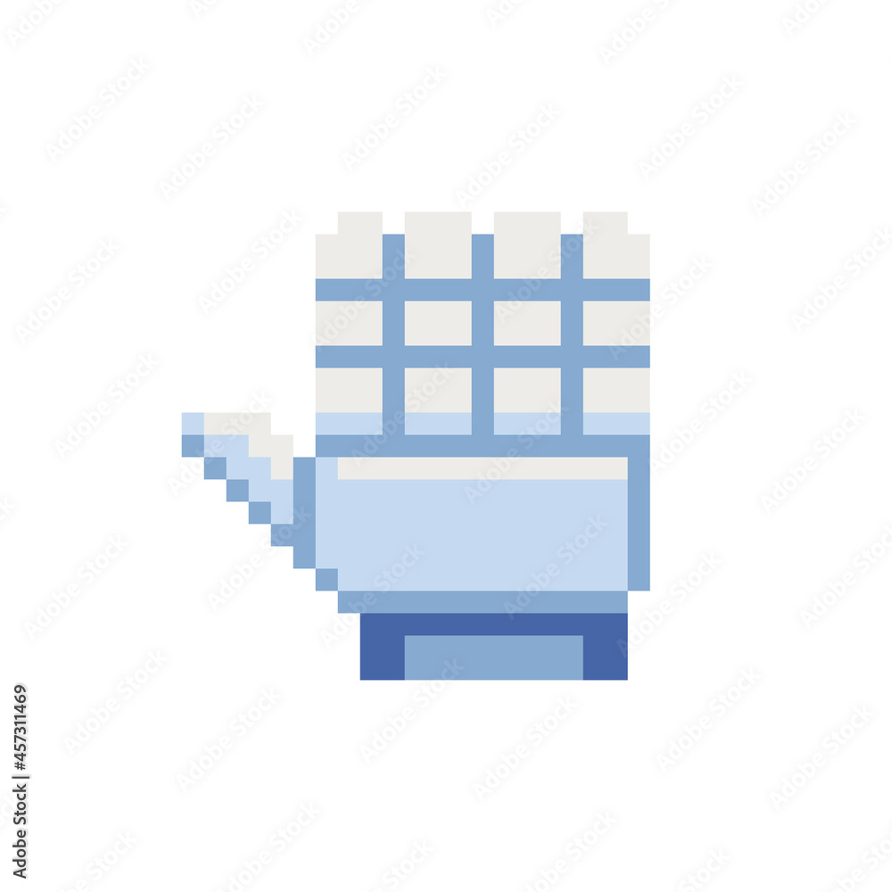 Sports glove pixel art style icon. 8-bit sprite. Isolated abstract ...