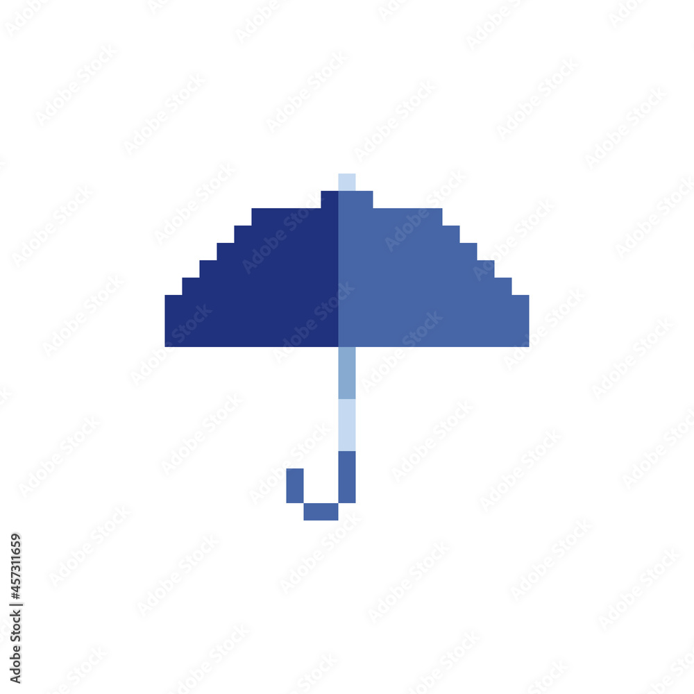 Umbrella icon pixel art style sticker logo mobile app design 8-bit ...