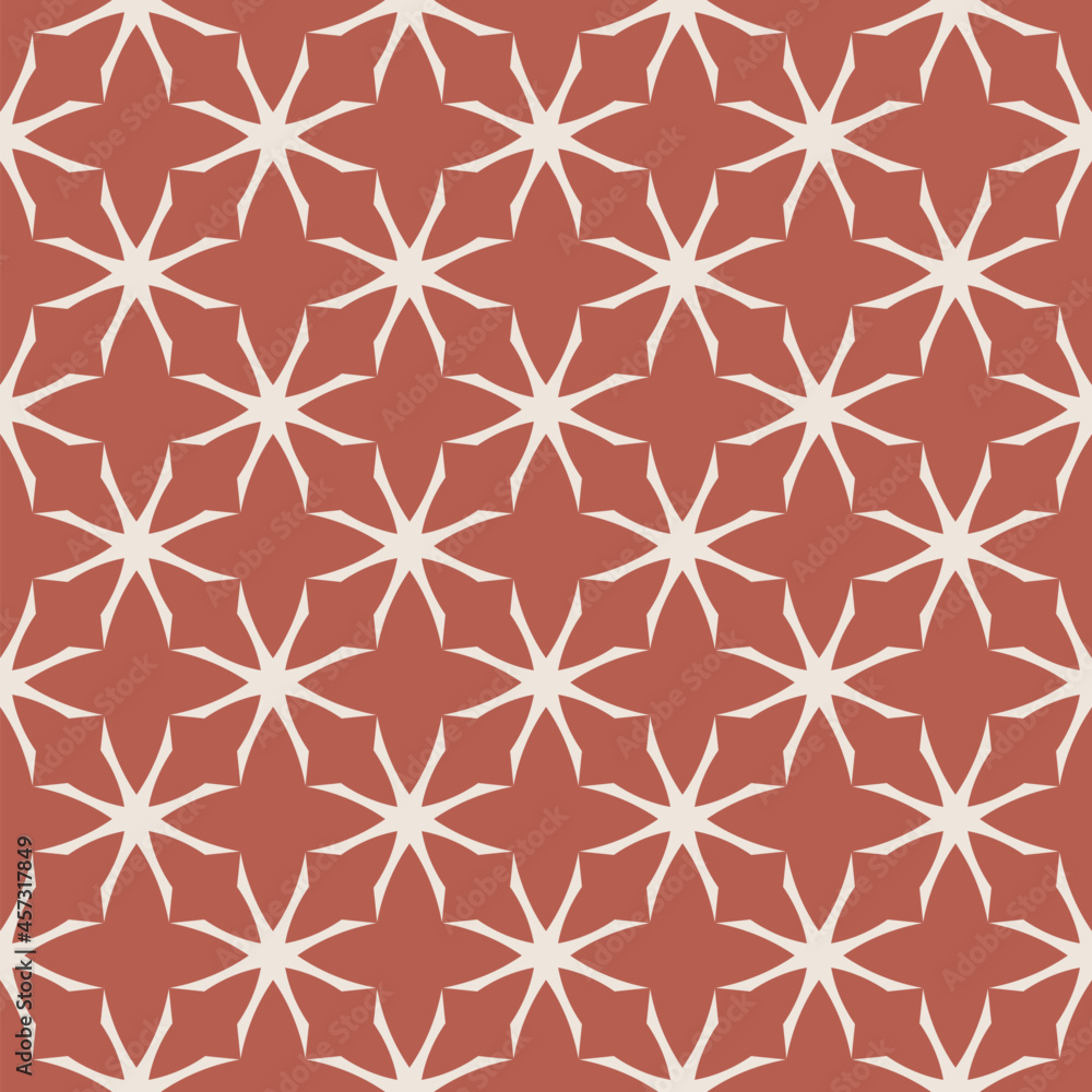 Floral minimalist seamless pattern. Red abstract geometric background ...
