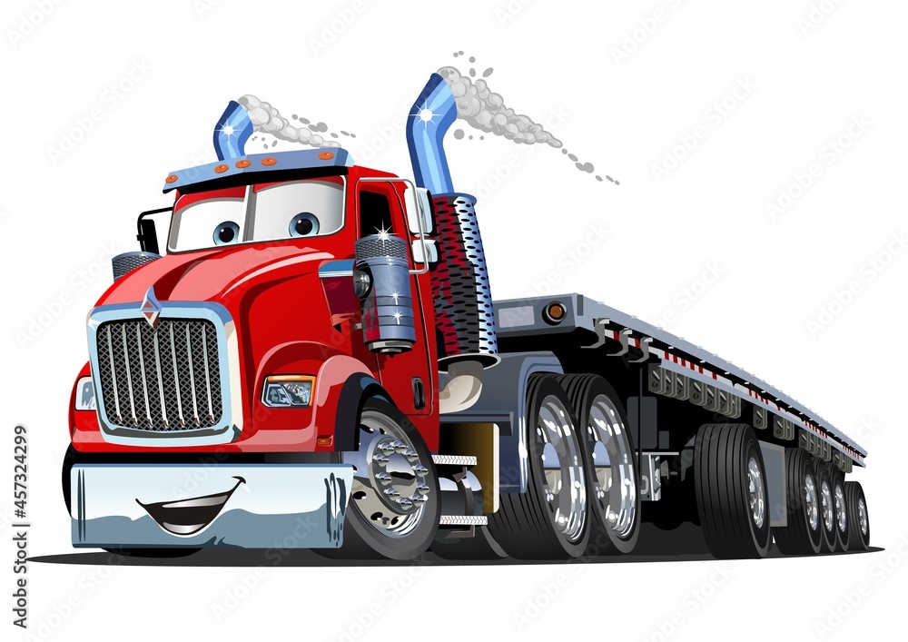Cartoon oversize load transporter Stock Vector | Adobe Stock