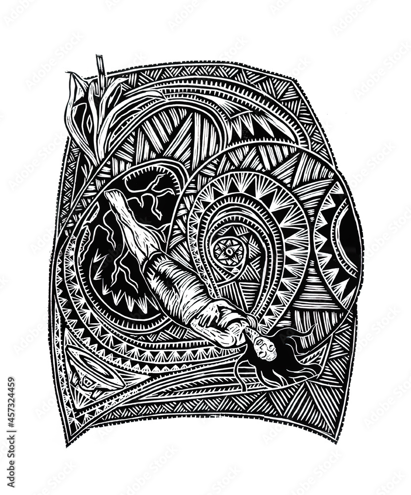 The Origin of Kava, Tongan Myth by William Furneaux Stock Illustration ...