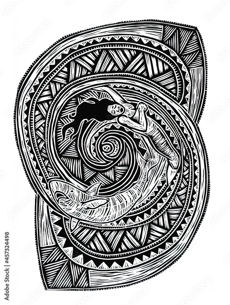 The Origin of the Shark, Tongan Myth by William Furneaux Stock ...