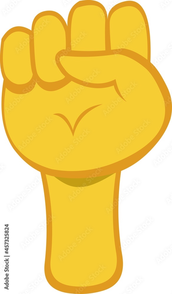 Vector illustration of yellow hand with clenched fist Stock Vector ...