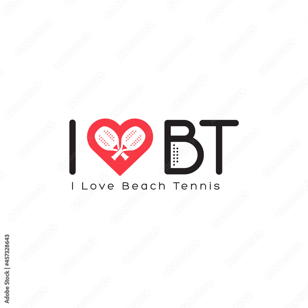 Vetor de I love Beach Tennis. Logo template. do Stock | Adobe Stock