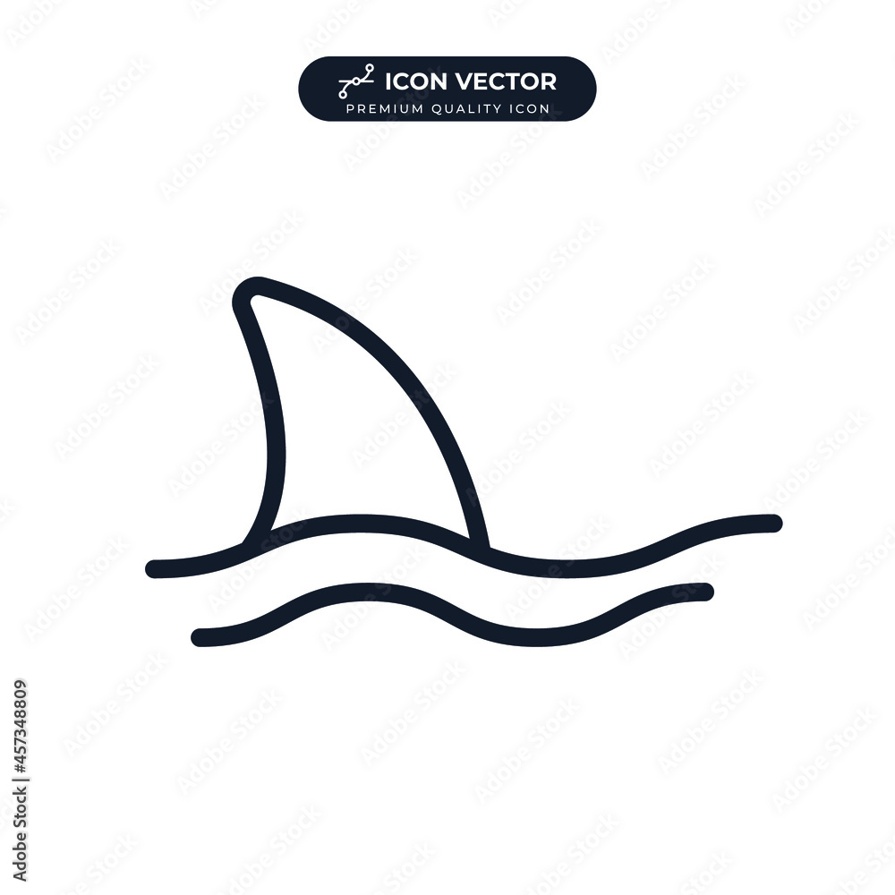 shark fin icon symbol template for graphic and web design collection ...