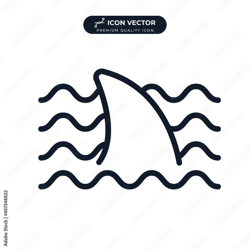 shark fin icon symbol template for graphic and web design collection ...