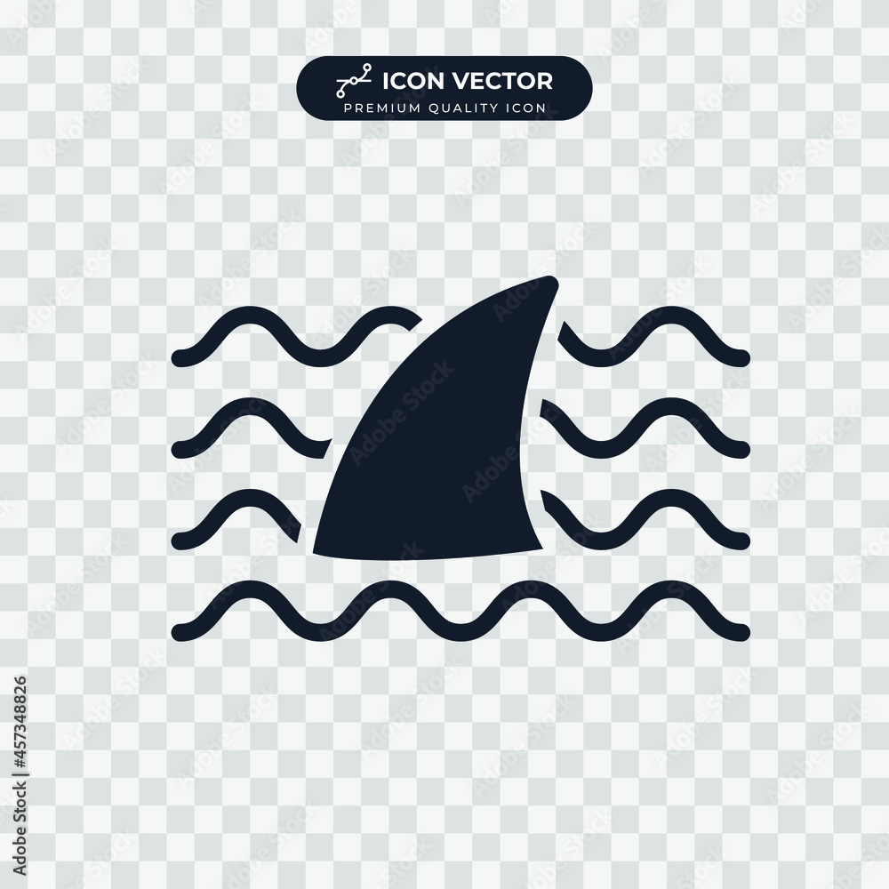 shark fin icon symbol template for graphic and web design collection ...