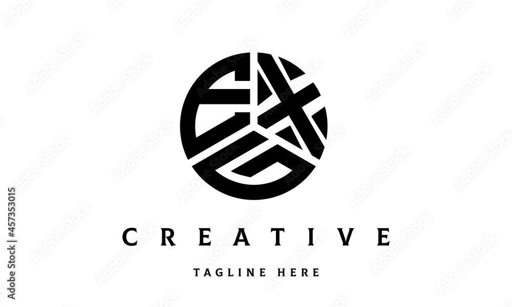 EXG creative circle three letter logo Stock Vector | Adobe Stock