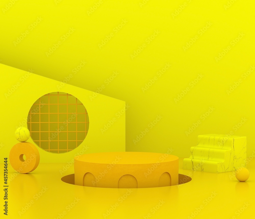 3d product display backdrop with empty podium | modern 3d layout for ...
