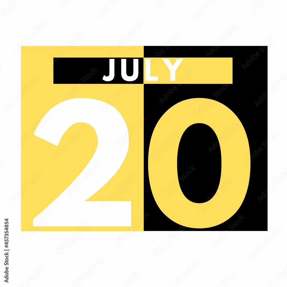 July 20. Modern daily calendar icon .date ,day, month .calendar for the ...