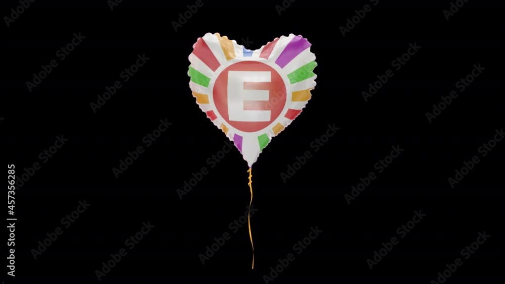 Balloons with Letter E. Loop Animation. Alpha Channel with Prores 4444 ...