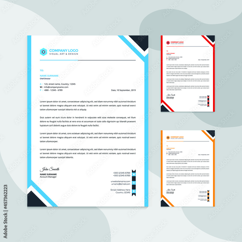 Professional corporate business Modern letterhead vector template ...