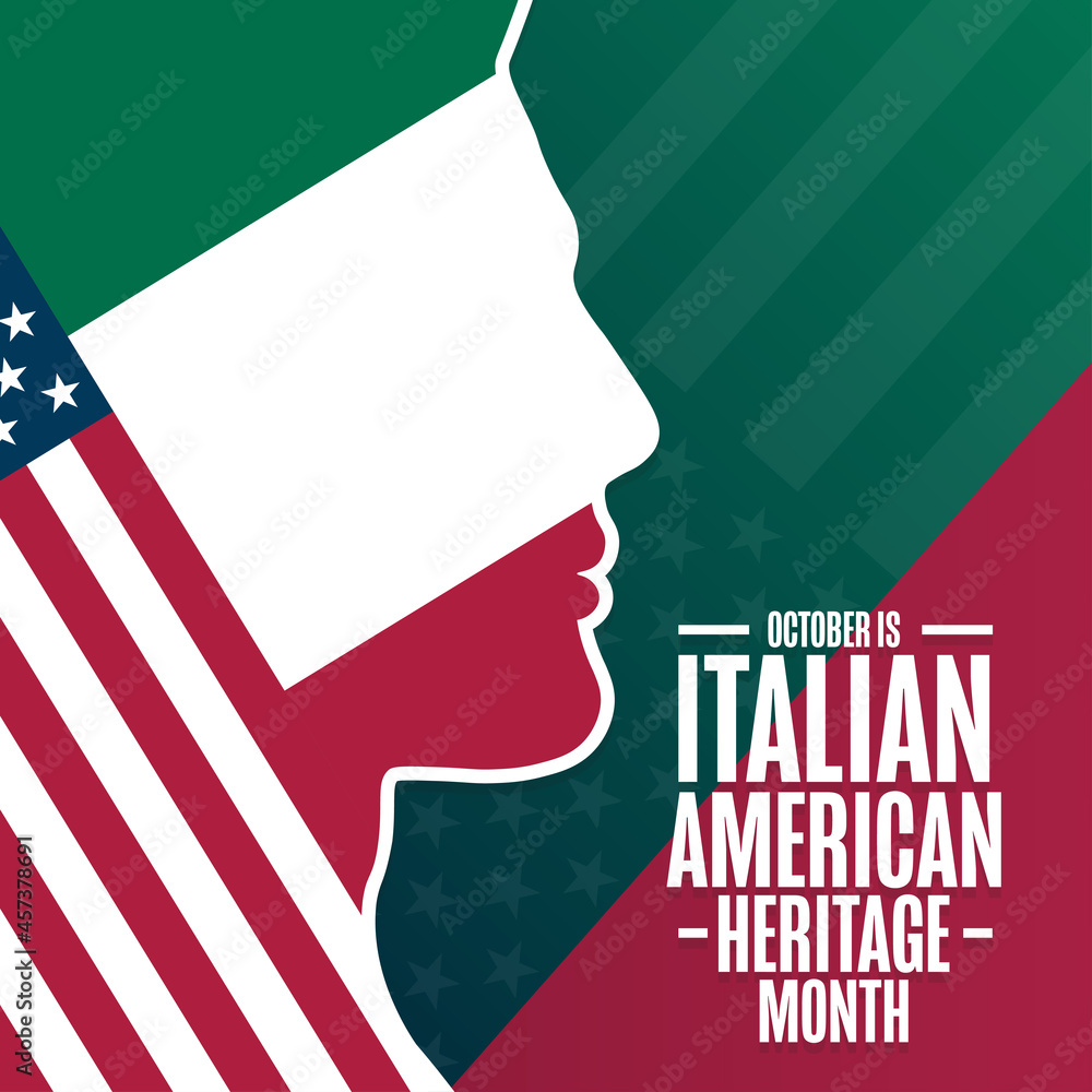 October is Italian-American Heritage Month. Holiday concept. Template ...