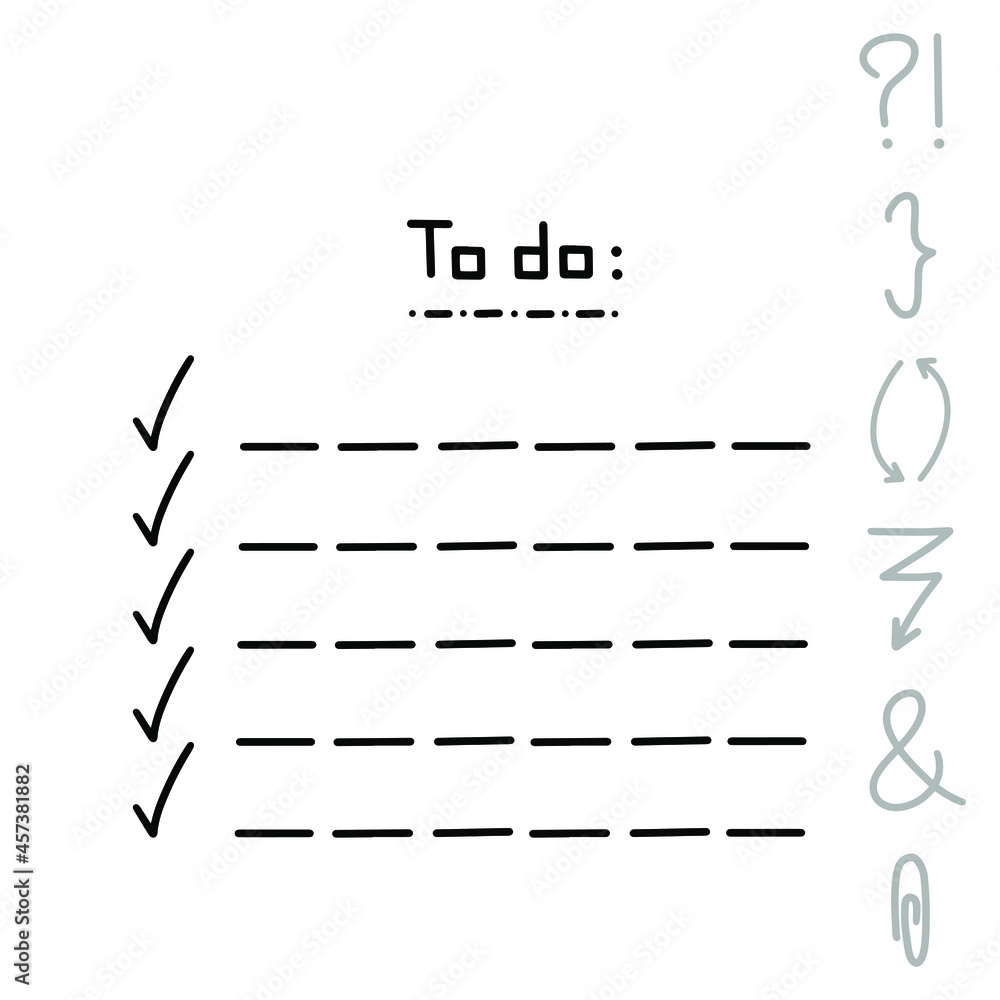 Cute hand written To Do list lettering cursor vector illustration ...
