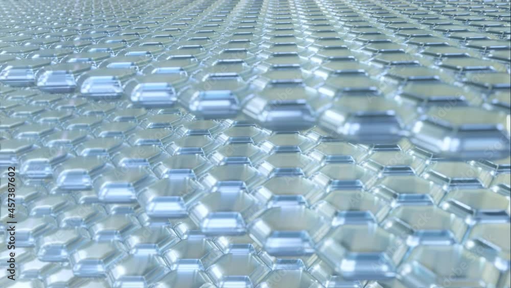 3D Animation Hexagonal Blue skin layer and reduce up saggy skin cell ...